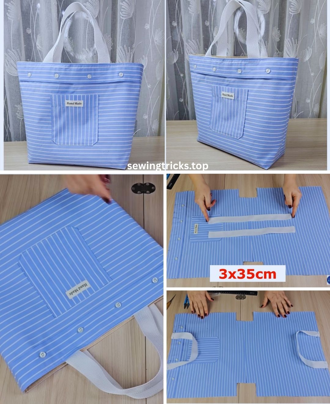 How to Sew a Handbag from an Old Shirt - Recycle - Sewing Tricks